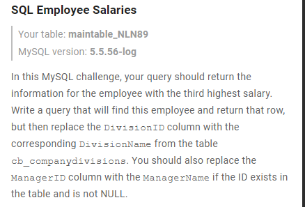 Solved SQL Employee Salaries Your table: maintable_NLN89 | Chegg.com
