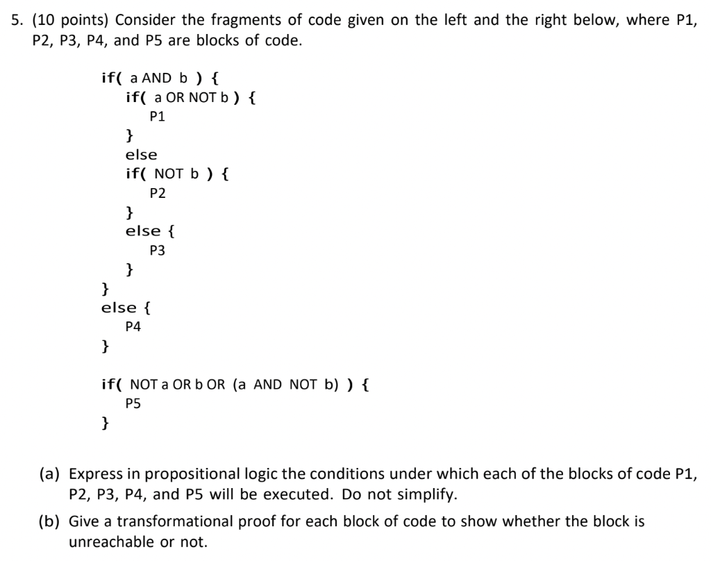 Solved (10 points) Consider the fragments of code given on | Chegg.com