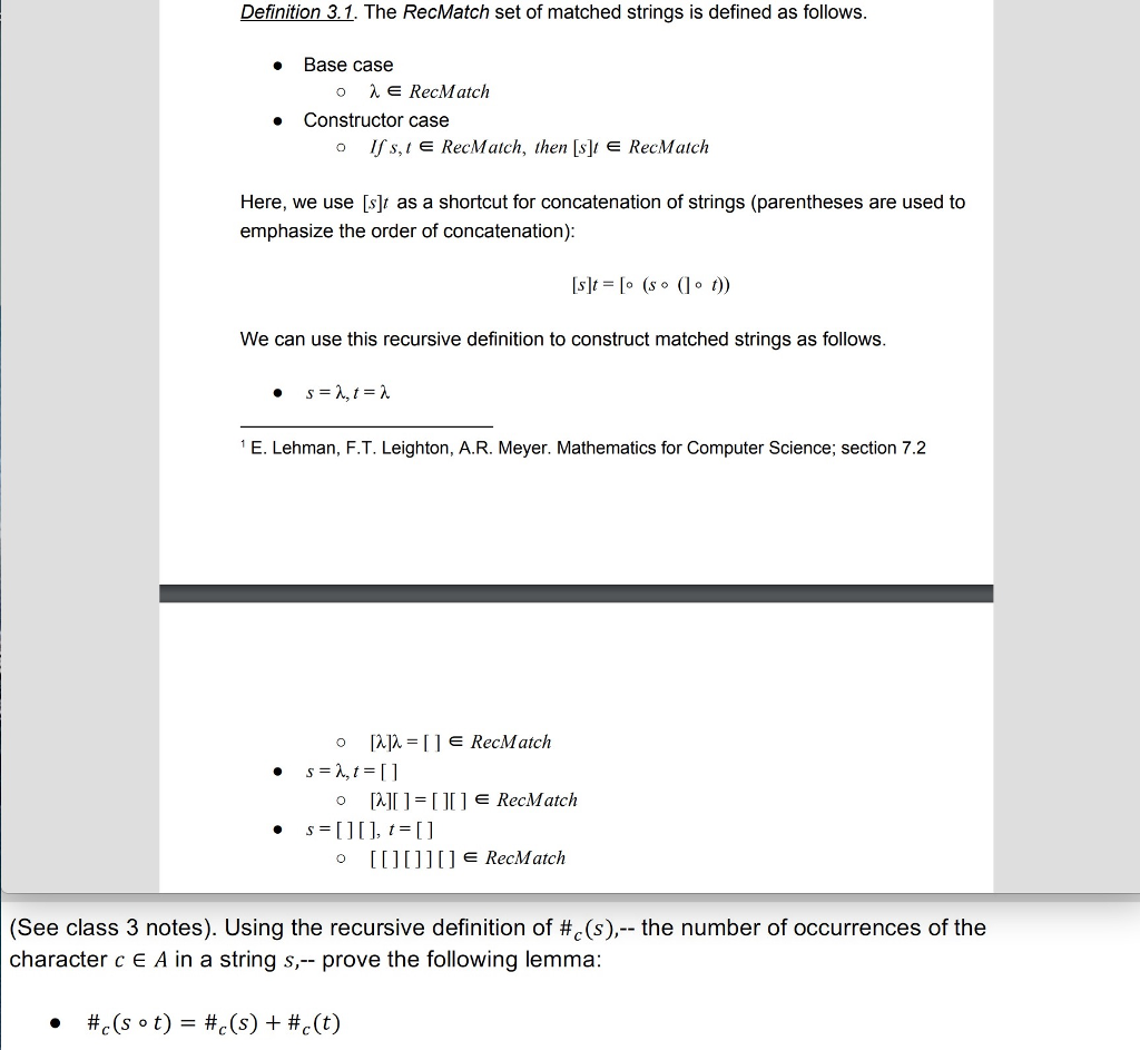 Solved Prove the following via structural induction- lemma | Chegg.com