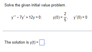 Solved Solve the given initial value problem. | Chegg.com