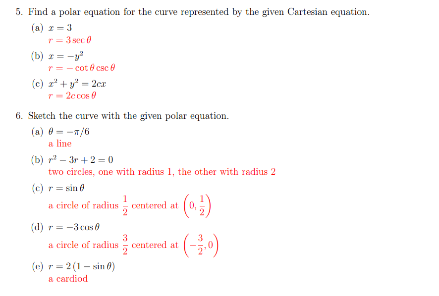 Solved 5. Find a polar equation for the curve represented by | Chegg.com