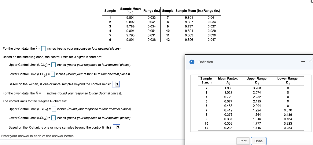 Solved Twelve samples, each containing five parts, | Chegg.com