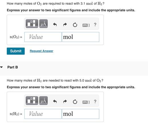Solved How many moles of O2 are required to react with 3.1 | Chegg.com