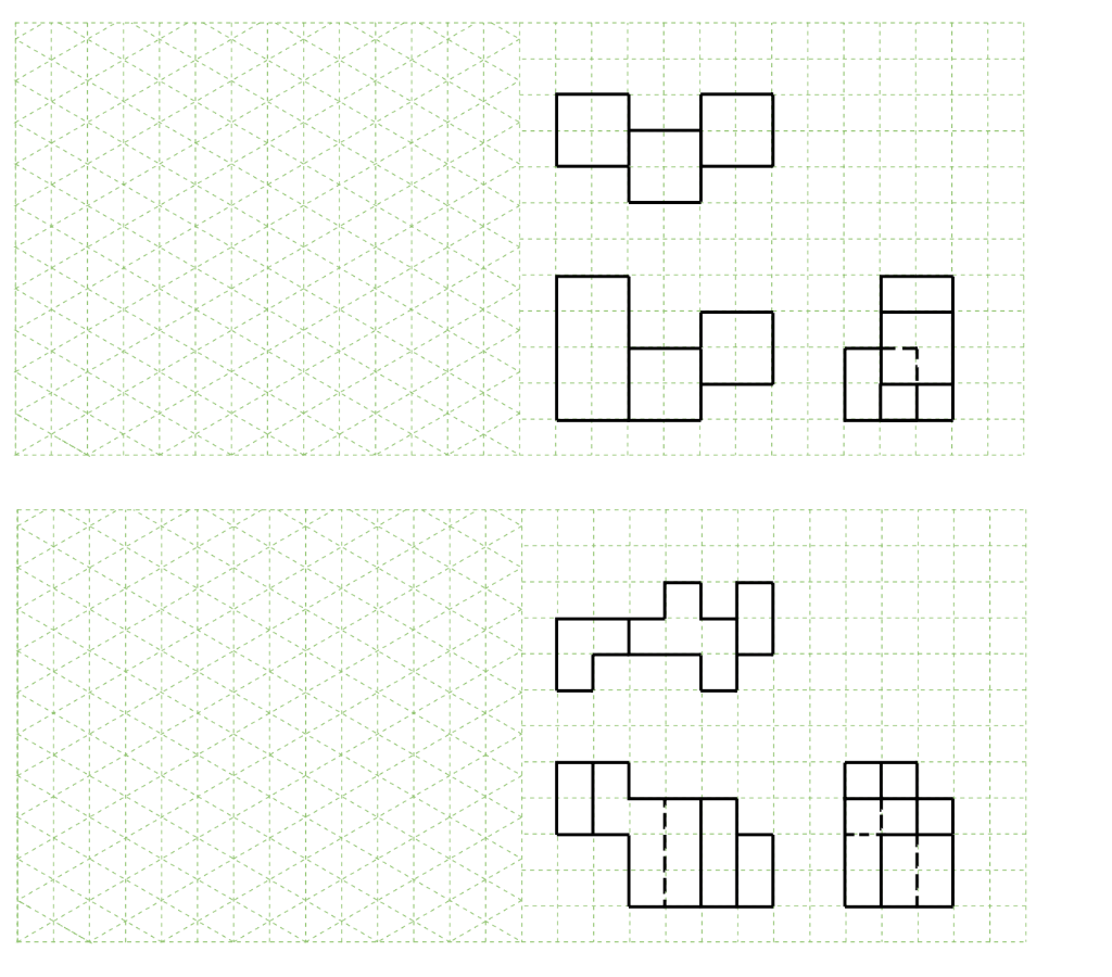 Solved Draw the isometric shape, using the top, front and | Chegg.com