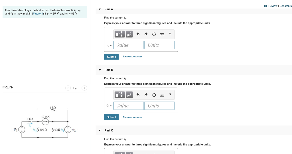 Solved A Review Constants Part A Use the node-voltage method | Chegg.com