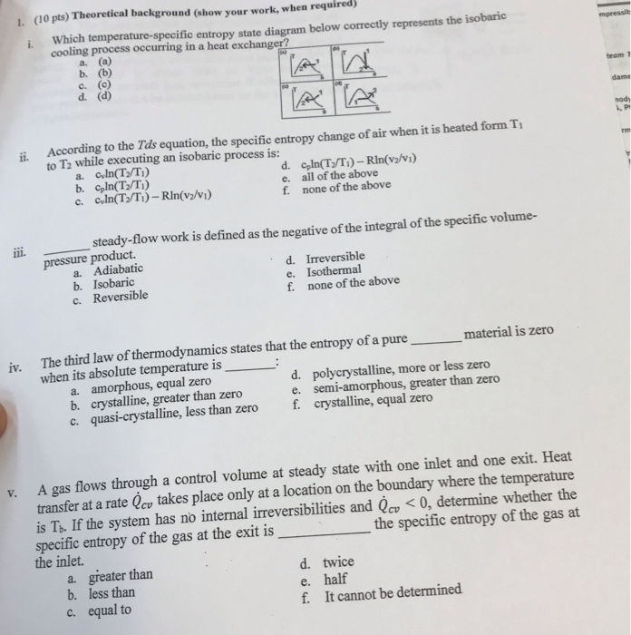 Solved 1. (10 pts) Theoretical background (show your work, | Chegg.com