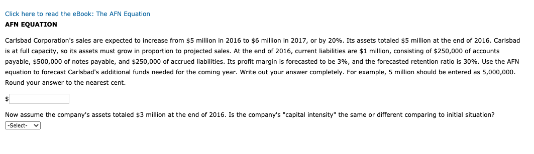 Solved Click here to read the eBook: The AFN Equation AFN | Chegg.com