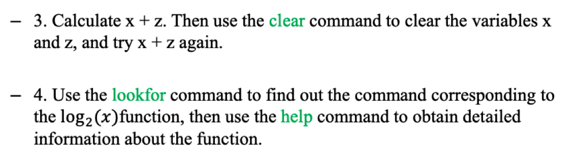 Solved 1. Use Matlab to calculate the following expressions | Chegg.com