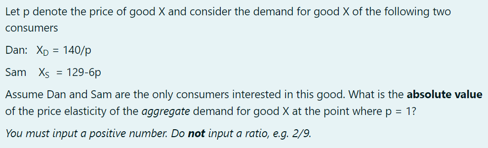 Solved Let p denote the price of good X and consider the | Chegg.com