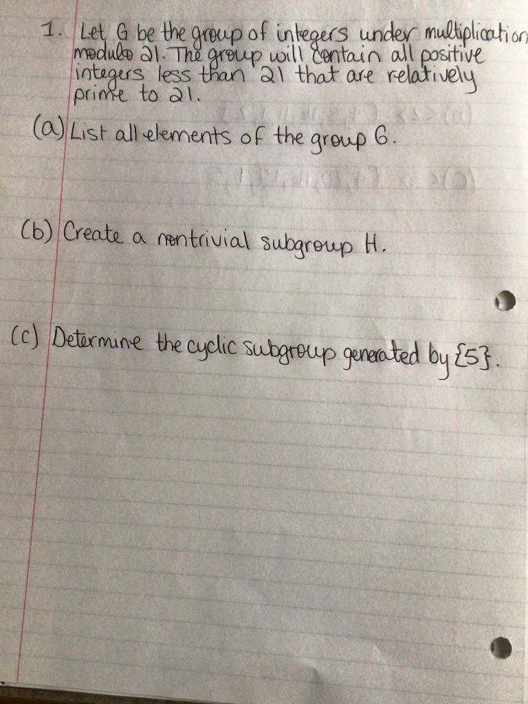 Solved 1. Let @ be the group of integers under | Chegg.com