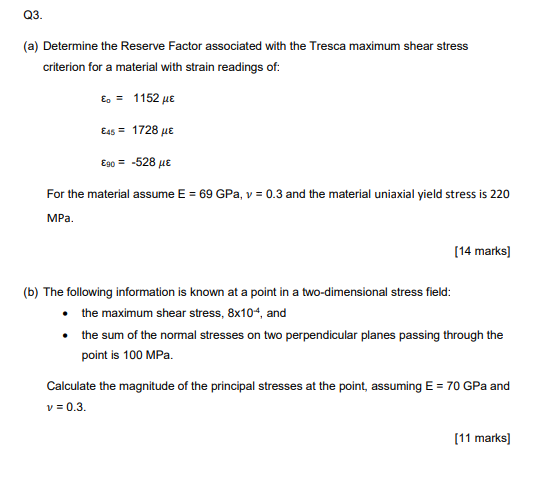 Solved Q3. (a) Determine the Reserve Factor associated with | Chegg.com