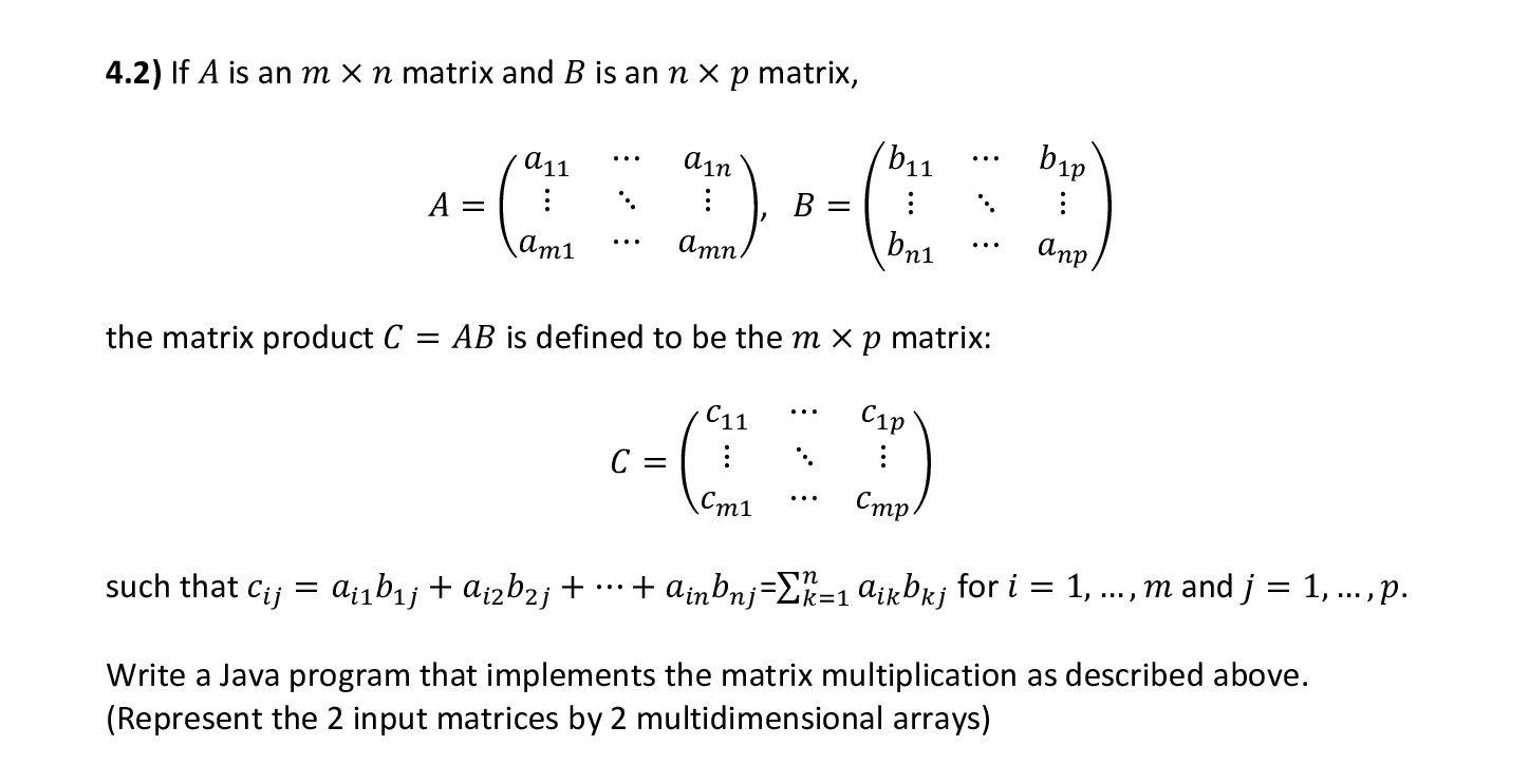 Solved 42 If A Is An M X N Matrix And B Is An N X P
