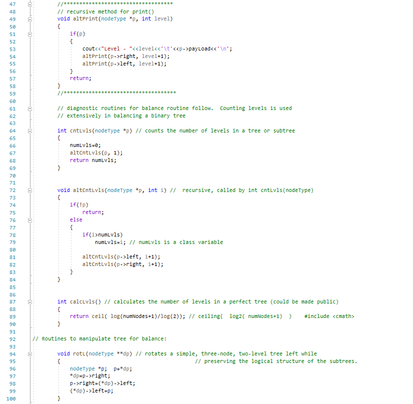 Solved Write the code to balance the binary tree. Hint: that | Chegg.com