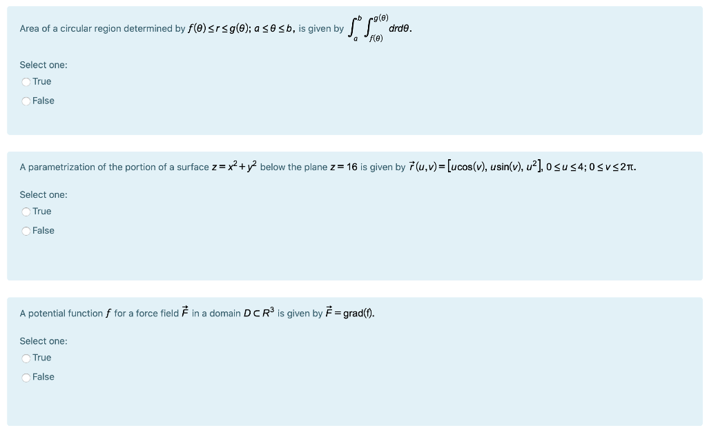 Solved rg() Area of a circular region determined by | Chegg.com