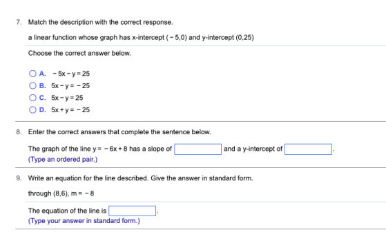 Solved 7. Match the description with the correct response. a | Chegg.com