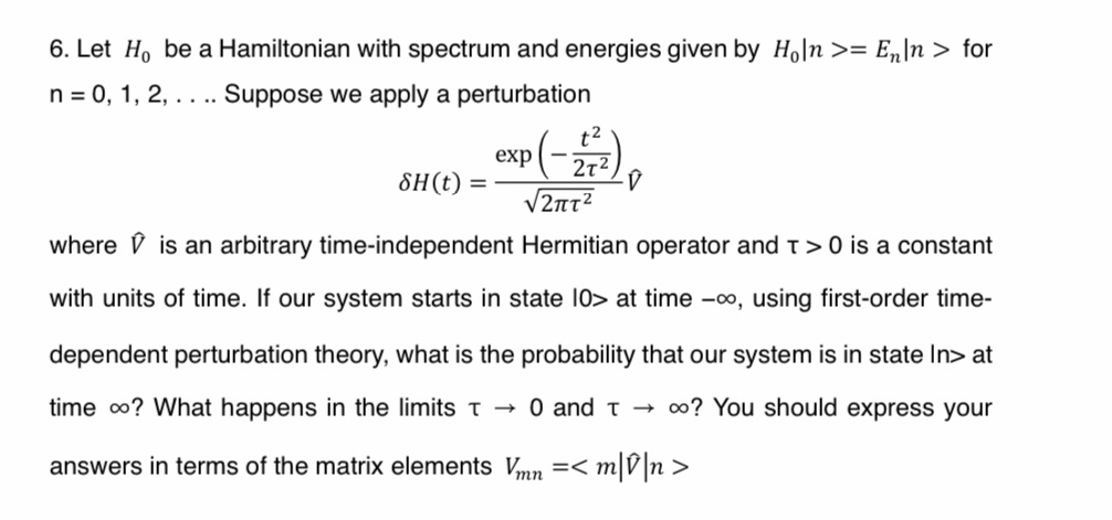 Solved Let H0 ﻿be a Hamiltonian with spectrum and energies | Chegg.com