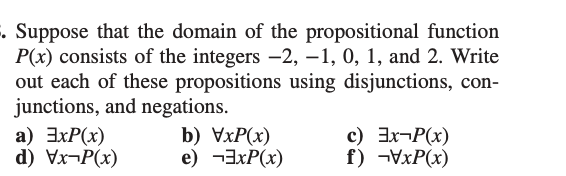 Solved Suppose that the domain of the propositional function | Chegg.com
