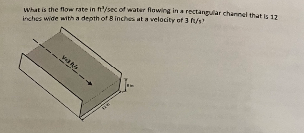 Solved What is the flow rate in \\( \\mathrm{ft}^{3} / | Chegg.com