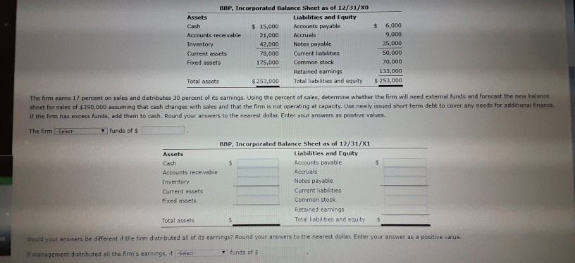 BBP, Incorporated Balance Sheet as of 12/31/XO Assets | Chegg.com