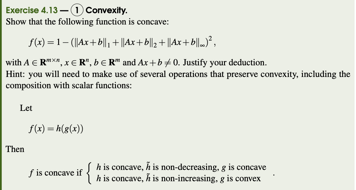 Solved - Exercise 4.13 1 Convexity. Show that the following | Chegg.com