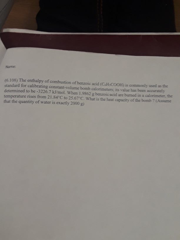 Solved Name:Chardonnau Por tC1.S Thermochemistry Problem Set | Chegg.com