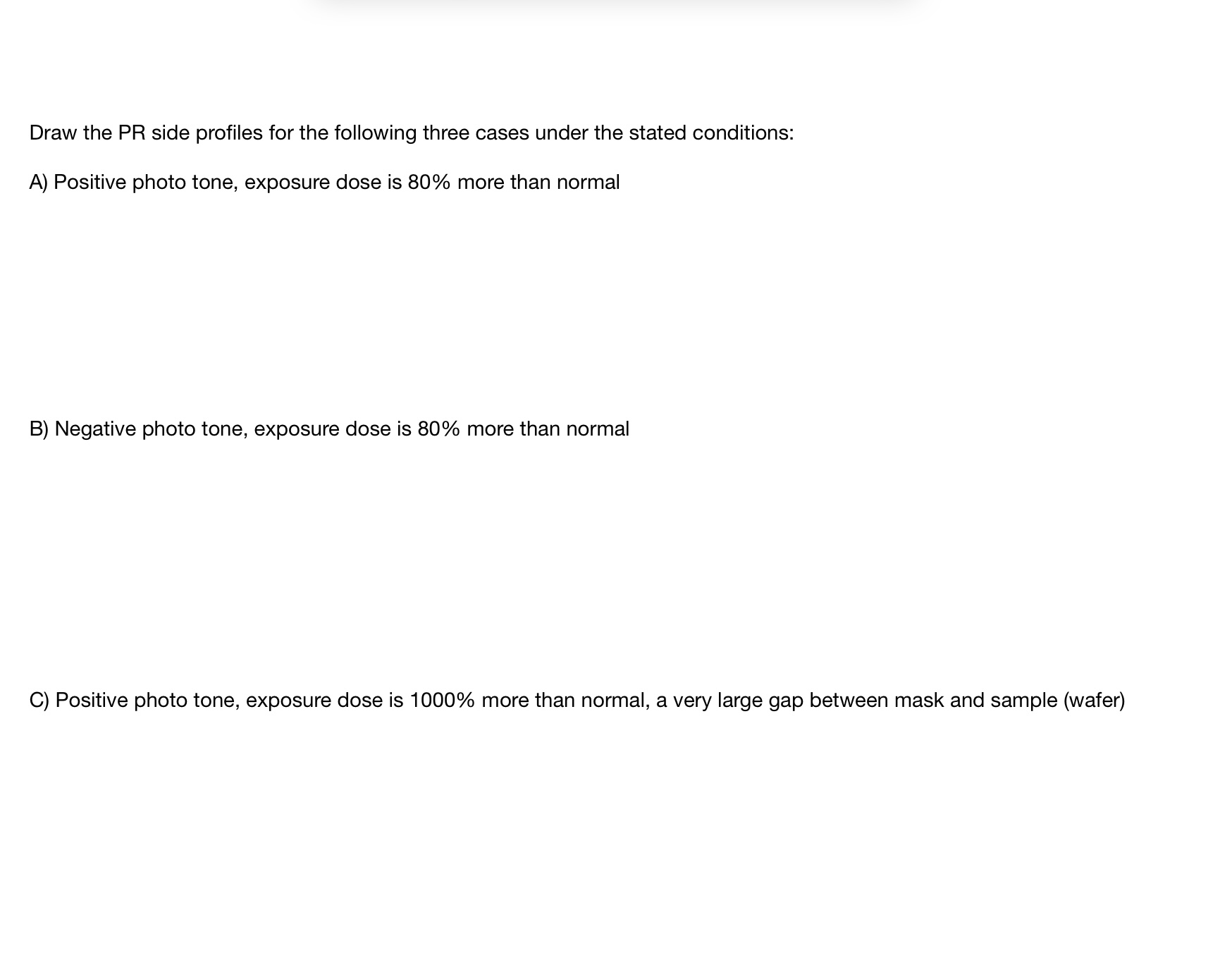 Solved Draw the PR side profiles for the following three | Chegg.com