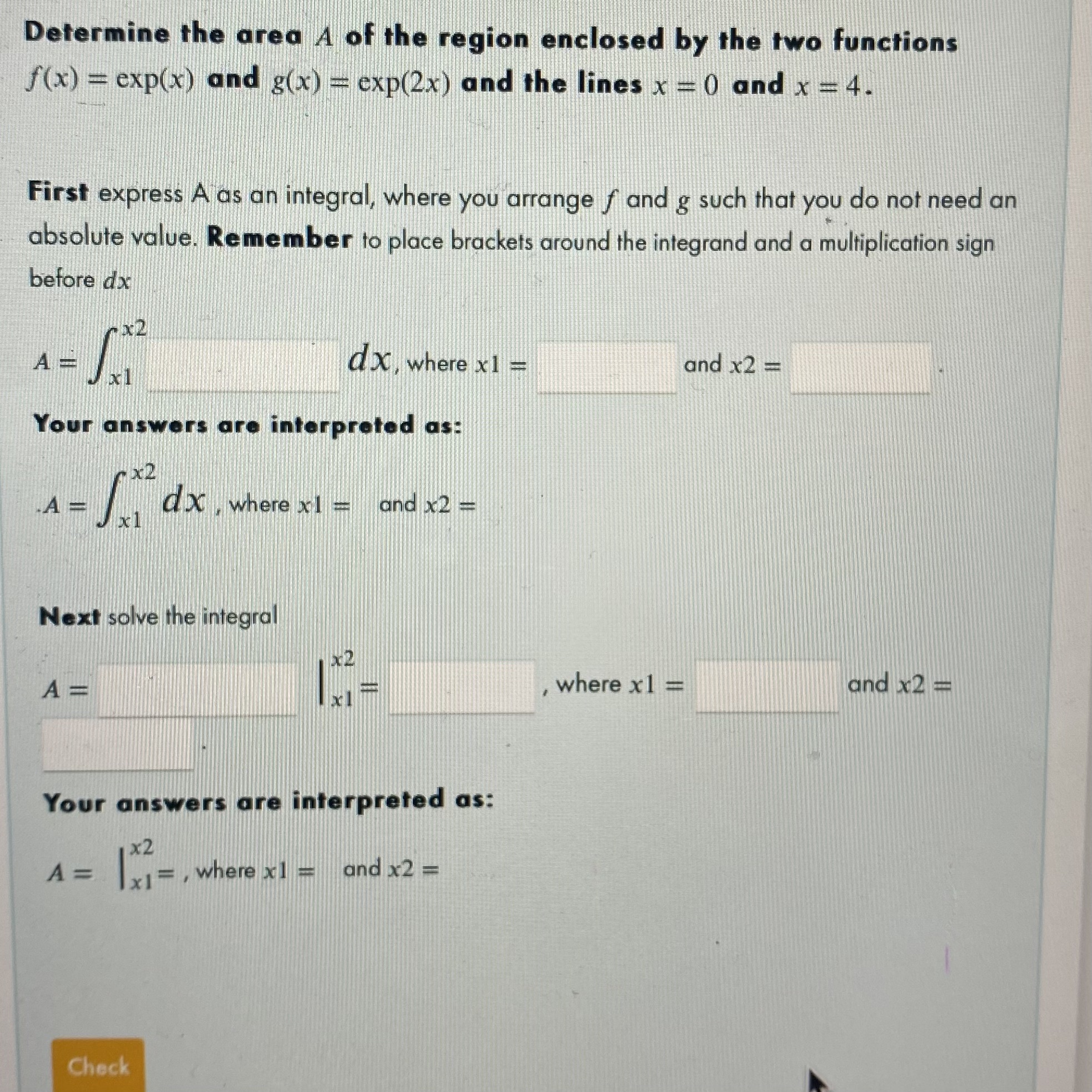 Solved Determine the area A of the region enclosed by the | Chegg.com