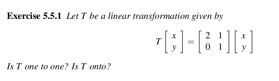 Solved Exercise 5.5.1 Let T be a linear transformation given | Chegg.com