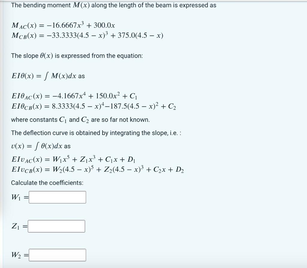 Solved Bending moment equation: In this exercise, we | Chegg.com