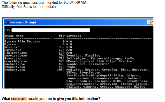 Solved The following questions are intended for the WinXP | Chegg.com