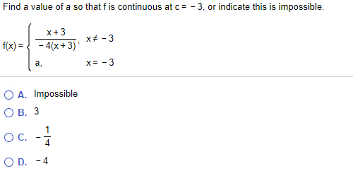 Solved Find A Value Of A So That Fis Continuous At C 3 Or
