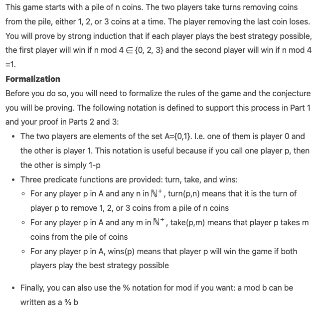 Solved This game starts with a pile of n coins. The two | Chegg.com