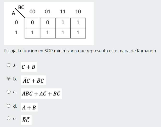 Solved Escoja La Funcion En Sop Minimizada Que Representa 4721