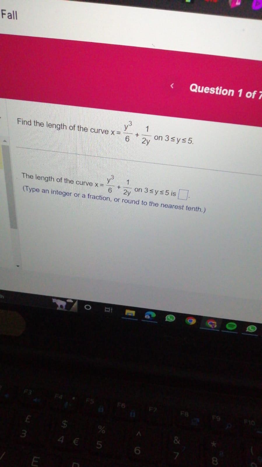 Solved Find the length of the curve x=6y3+2y1 on 3≤y≤5. The | Chegg.com