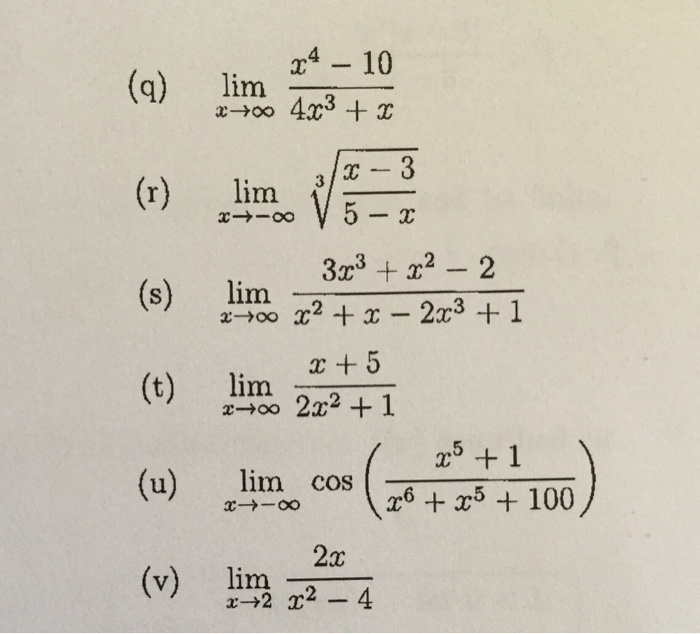 Solved Evaluate each limit using algebraic techniques. Use ∞ | Chegg.com