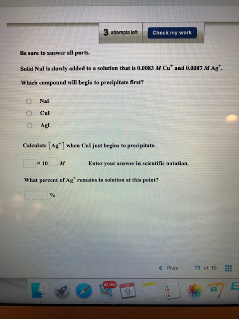 Solved 3 attempts left Check my work Be sure to answer all | Chegg.com