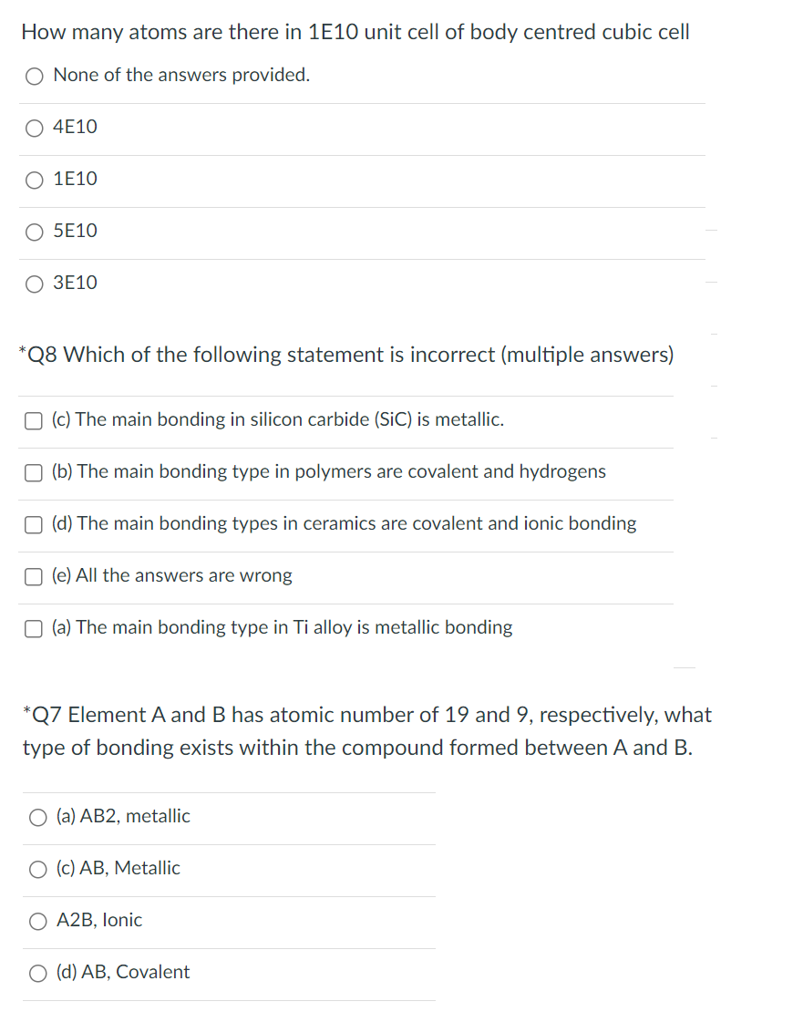Solved How many atoms are there in 1E10 unit cell of body | Chegg.com