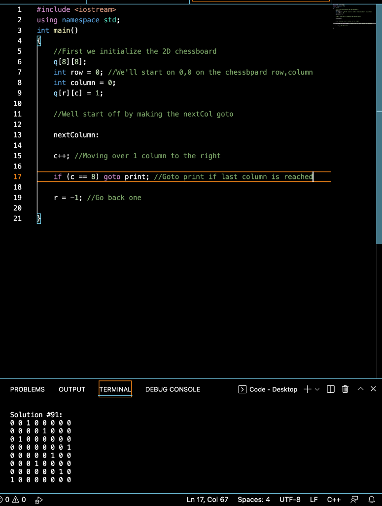 Solved So, I've been trying to re code my 8 queens problem | Chegg.com