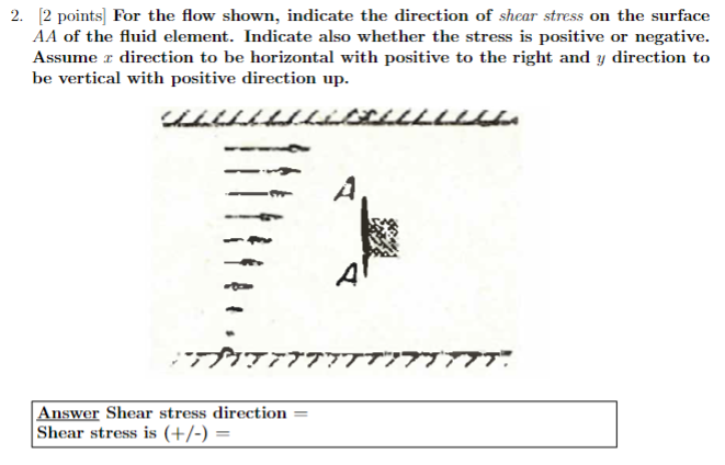 Solved 2. [2 points) For the flow shown, indicate the | Chegg.com