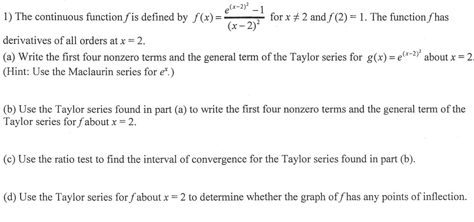 Solved elx-2) 1) The continuous function fis defined by | Chegg.com
