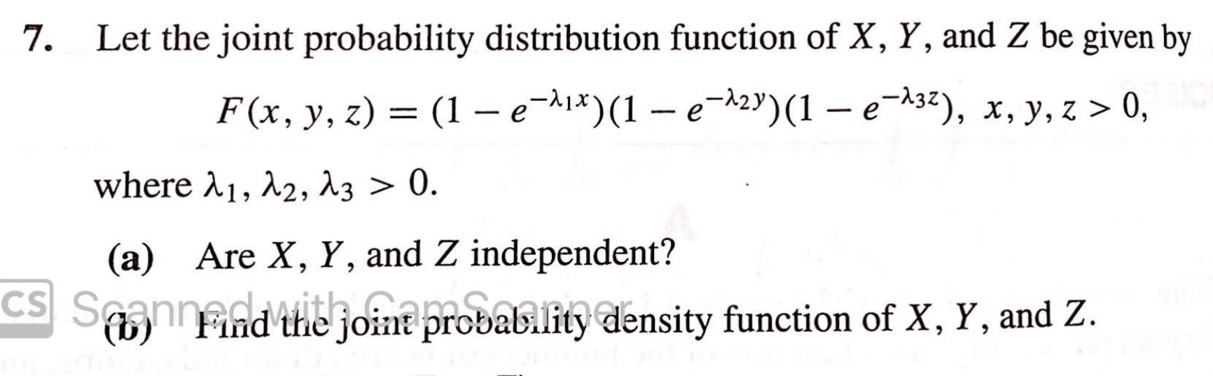 Solved 7. Let the joint probability distribution function of | Chegg.com