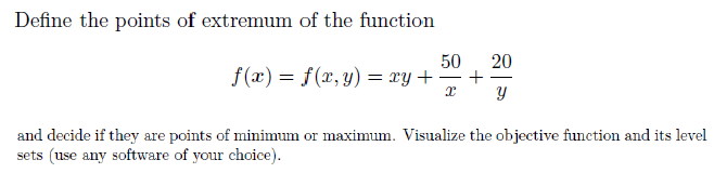 Solved Define the points of extremum of the | Chegg.com