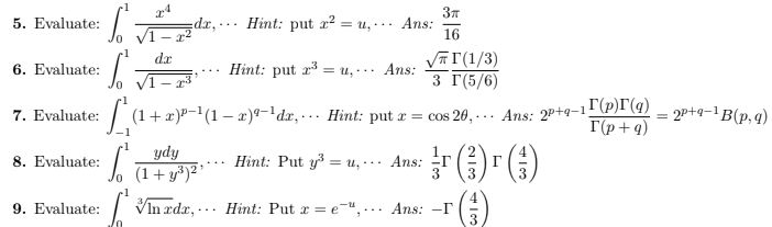 Solved Gamma and Beta Function Problem from Book: | Chegg.com
