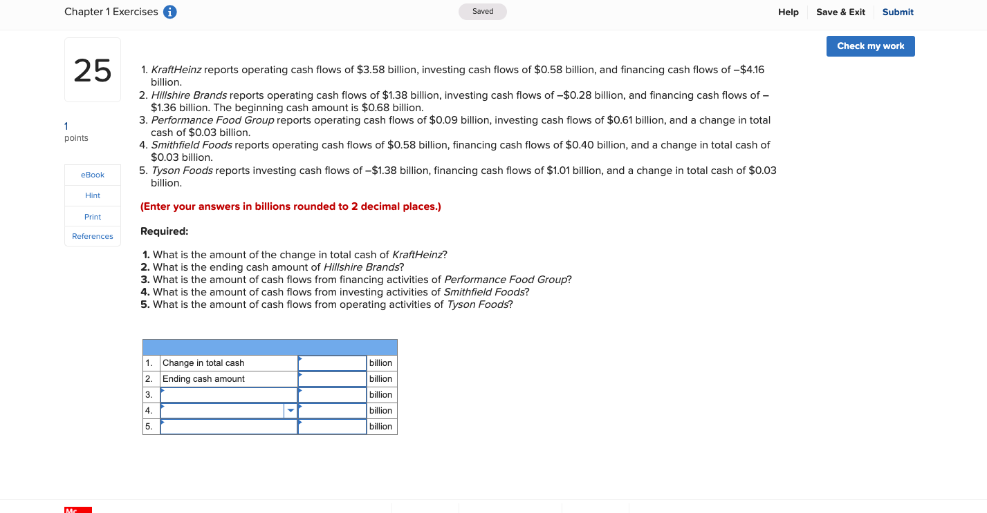 Solved Chapter 1 Exercises Saved Help Save & Exit Submit | Chegg.com