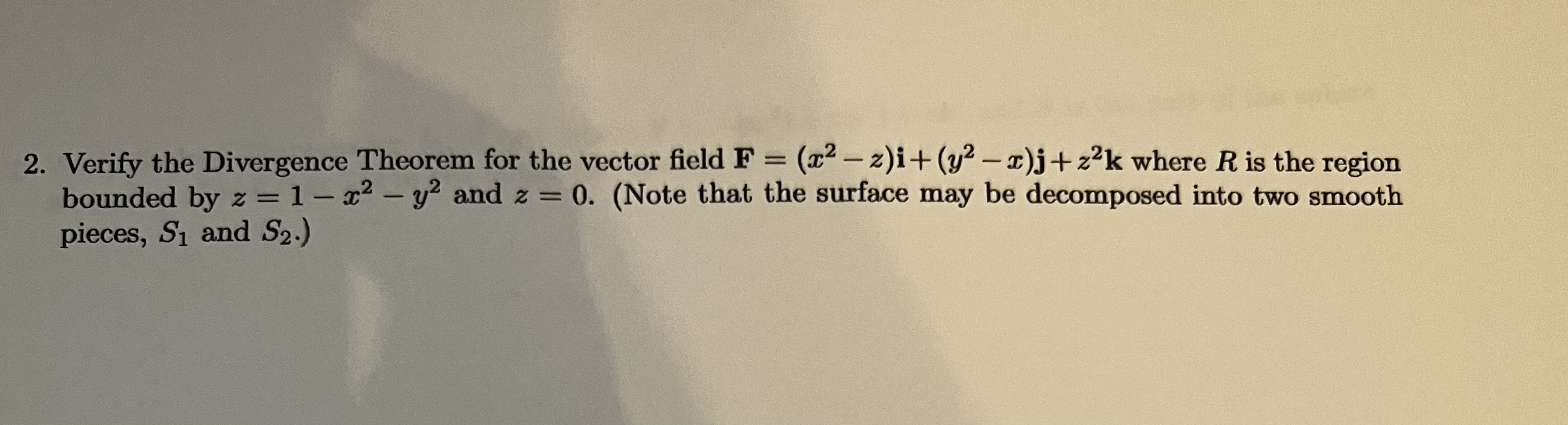 Solved Verify the Divergence Theorem for the vector field | Chegg.com