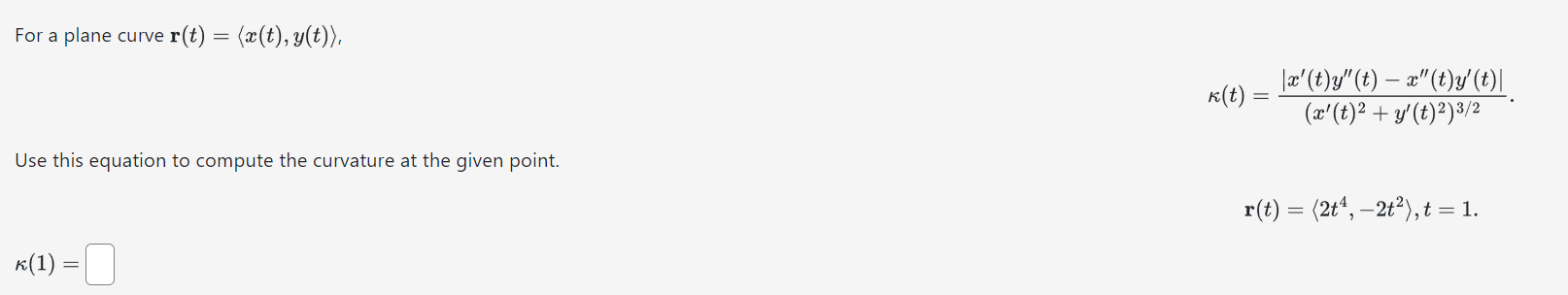 For a plane curve | Chegg.com