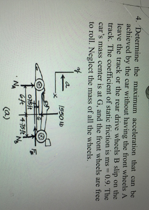 Solved Determine The Maximum Acceleration That Can Be