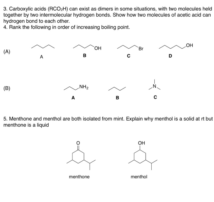 Solved 3. Carboxylic acids (RCO2H) can exist as dimers in | Chegg.com