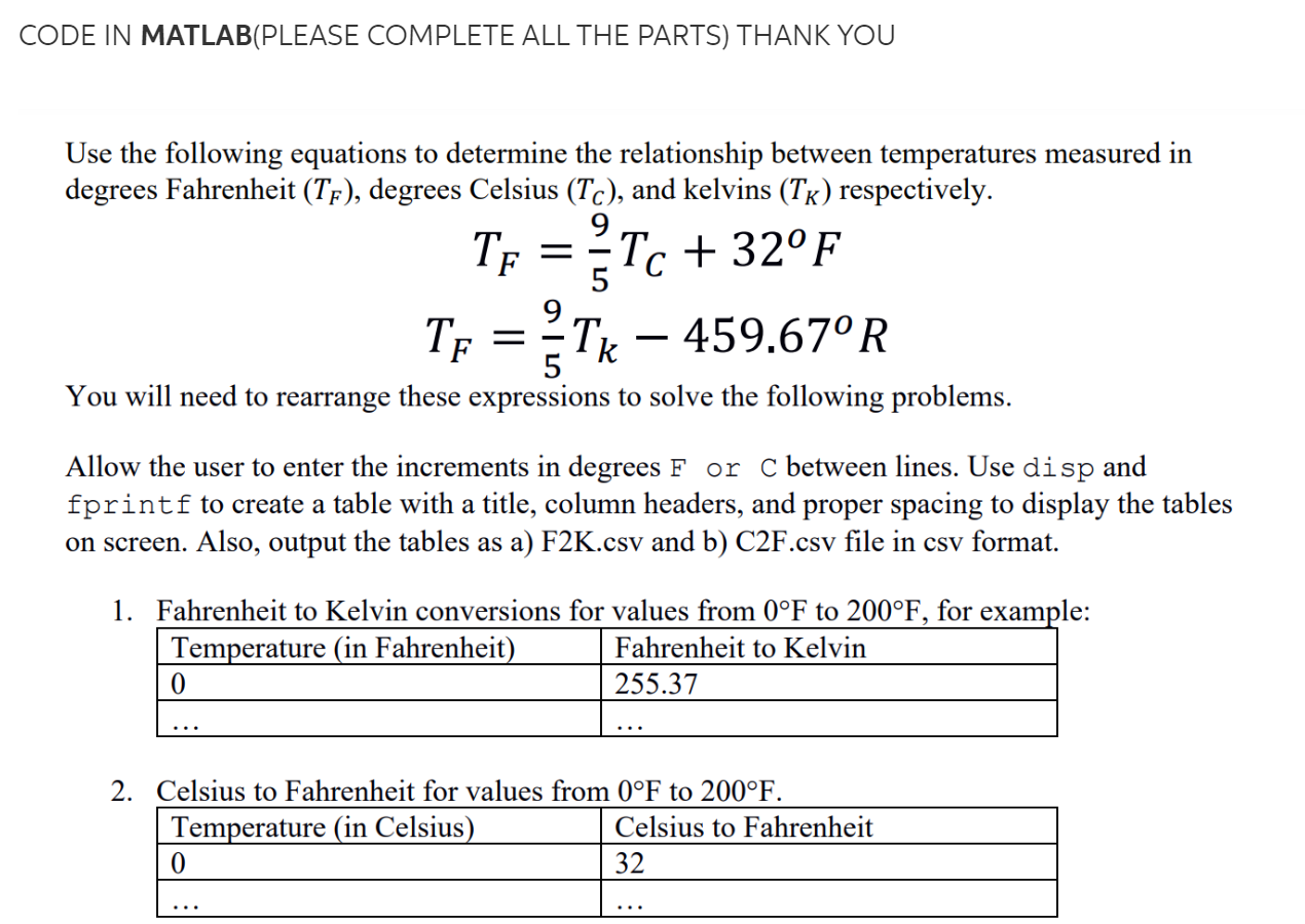 Solved CODE IN MATLAB(PLEASE COMPLETE ALL THE PARTS) THANK | Chegg.com