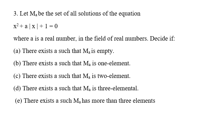 Solved 3. Let M₂ be the set of all solutions of the equation | Chegg.com